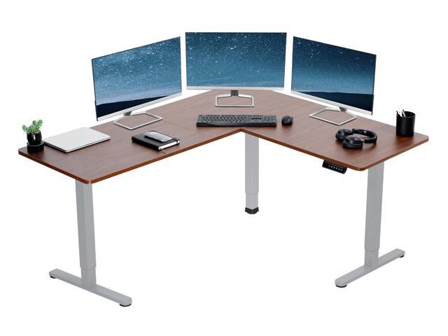 Click here for VIVO Dark Walnut / Gray Electric 63 x 55 Corner St... prices