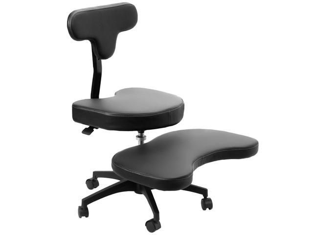 Click here for VIVO Black Ergonomic Cross Legged Swivel Chair  Ad... prices