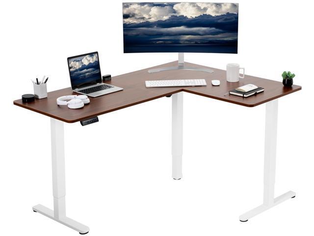 Click here for VIVO Dark Walnut / White Electric 63 x 47 Corner S... prices