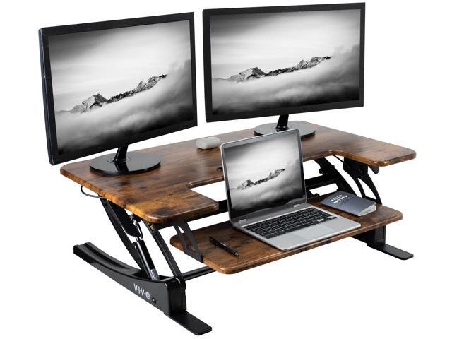 Click here for VIVO Rustic Vintage Brown Standing Desk Riser  Tab... prices