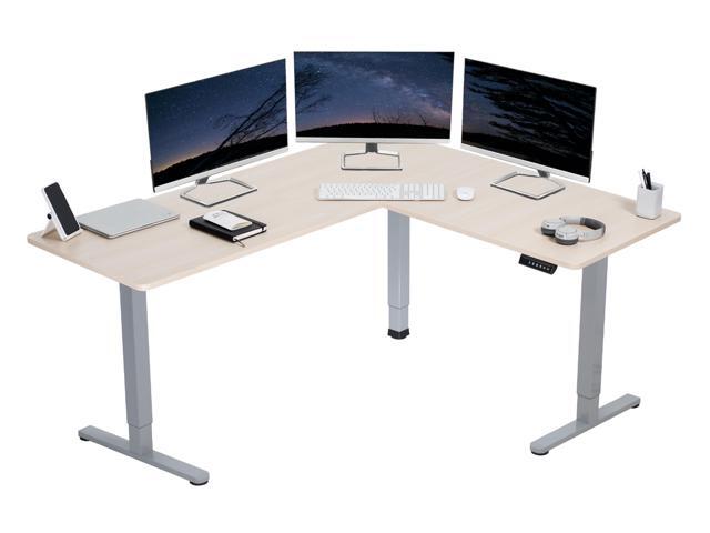 Click here for VIVO Light Wood / Gray Electric 63 x 55 Corner Des... prices