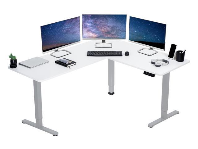 Click here for VIVO White / Gray Electric 63 x 55 Corner Desk  L-... prices