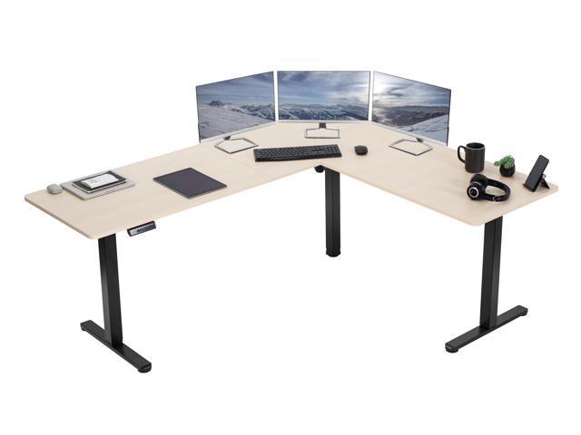 Click here for VIVO Light Wood / Black Electric 75 x 63 Corner De... prices