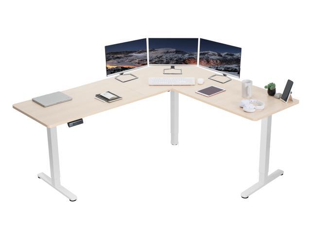 Click here for VIVO Light Wood / White Electric 75 x 63 Corner De... prices