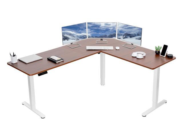 Click here for VIVO Dark Walnut / White Electric 75 x 63 Corner D... prices