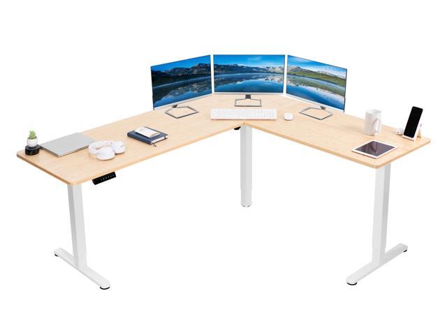 Click here for VIVO Bamboo / White Electric 75 x 63 Corner Desk W... prices