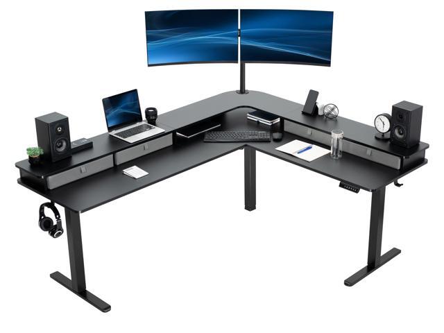 Click here for VIVO 2-Tier Electric 75 x 63 Corner Desk  Black Ta... prices