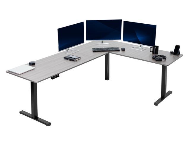 Click here for VIVO Gray / Black Electric 84 x 63 Corner Desk  L-... prices