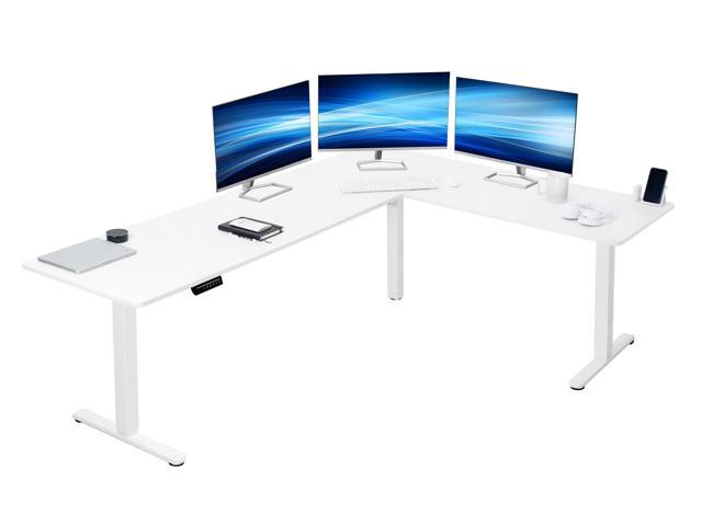 Click here for VIVO White Electric 84 x 63 Corner Standing Desk... prices