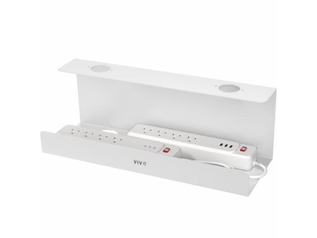 VIVO White Extra Deep Under Desk Cable Management Tray