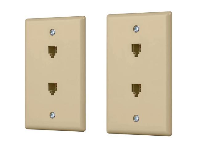 Click here for Monoprice Duplex Phone Jack Plate - Ivory (2 pack)... prices