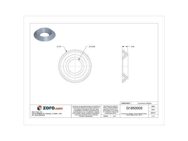 Click here for ZORO SELECT 908016-PG Countersunk Washer  Fits Bol... prices