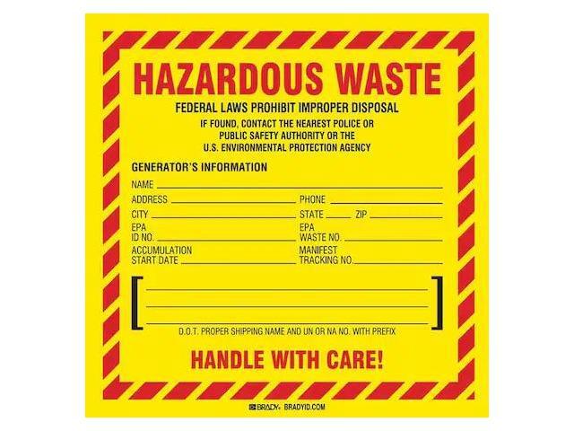 Click here for BRADY 121151 Hazardous Waste Label 6 In. W PK100 prices