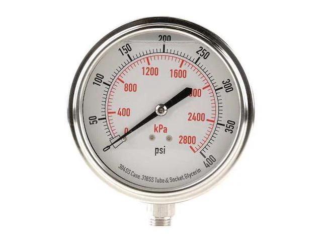 Click here for ZORO SELECT 4CFK4 Pressure Gauge Liquid Filled 3-1... prices