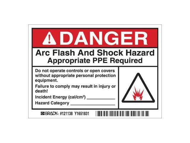 Click here for BRADY 121138 Arc Flash Label 3-1/2 In. H 5 In. W P... prices