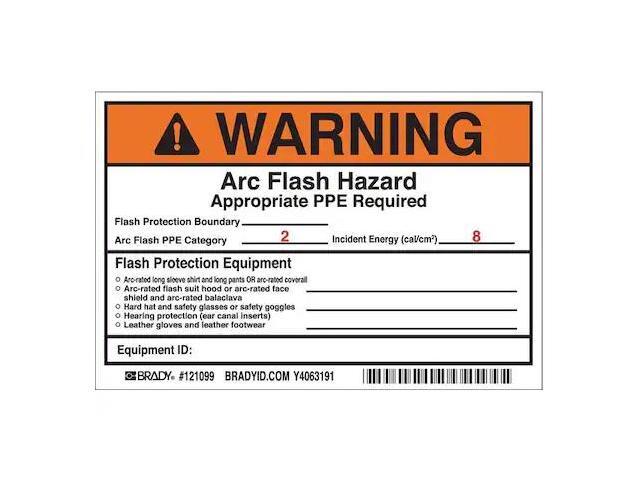 Click here for BRADY 121099 Arc Flash Protection Label 4H x 6W PK... prices