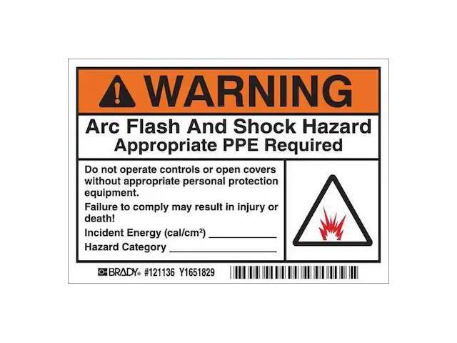 Click here for BRADY 121136 Arc Flash Label 3-1/2 In. H 5 In. W P... prices