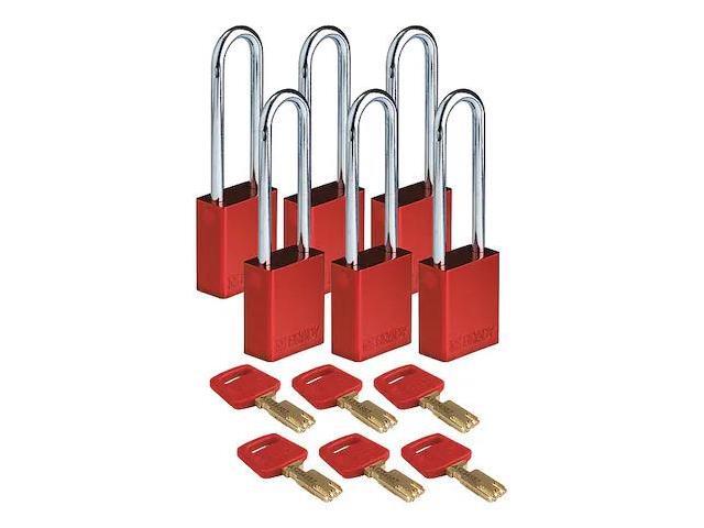Click here for BRADY ALU-RED-76ST-KD6PK Lockout Padlock  Keyed Di... prices