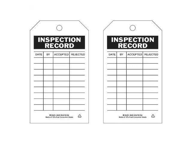 Click here for BRADY 86620 Inspection Rcd Tag 7 x 4 In Bk/Wht PK1... prices