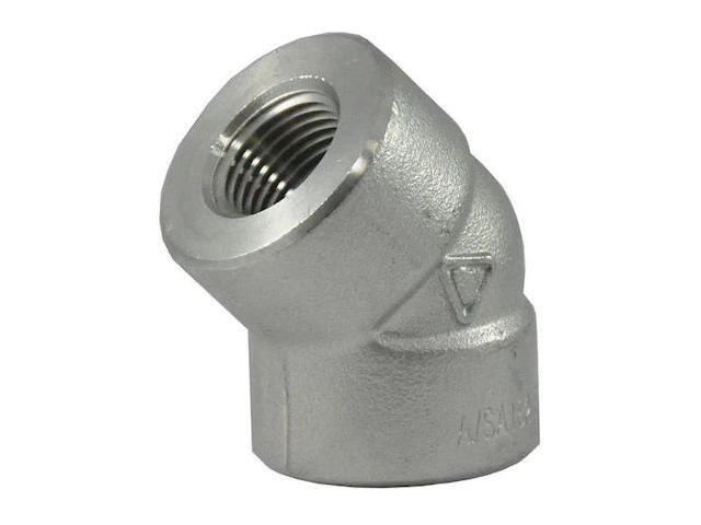 Click here for ZORO SELECT 2TY96 3/4 FNPT 316 SS 45 Degree Elbow prices