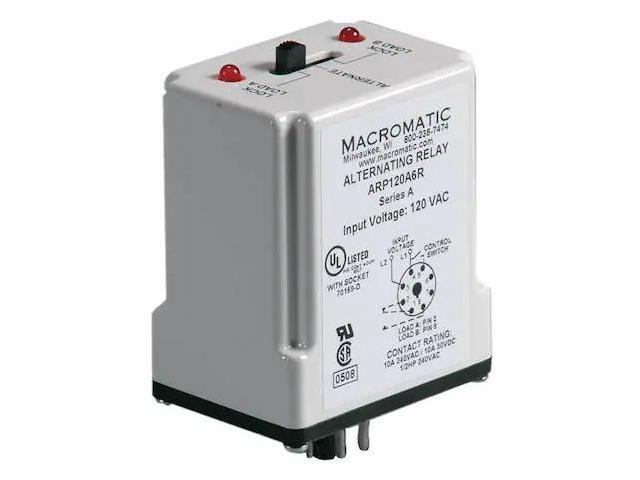 Click here for MACROMATIC ARP120A6R Alternating Relay SPDT 120VAC... prices