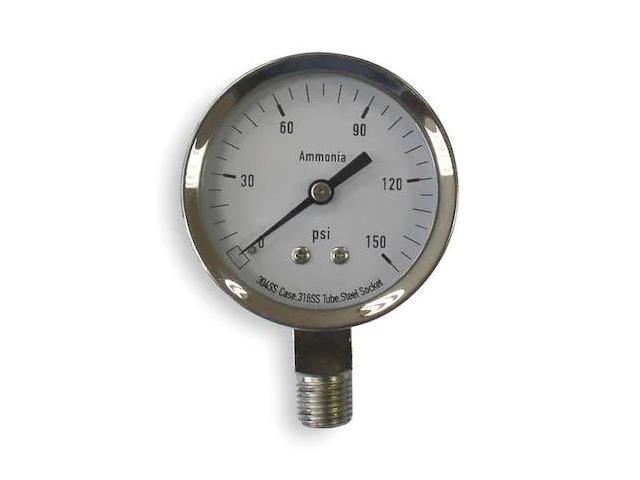 Click here for ZORO SELECT 4CFW4 Pressure Gauge Ag Ammonia 2 1/2I... prices