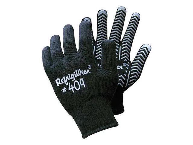 RefrigiWear Mens Herringbone Grip Glove - Durable Non-Slip Work Gloves for Cold Conditions  Pack of 12 Pairs - Black