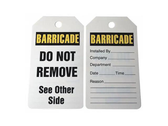 Click here for ZORO SELECT 43Z353 Barricade Tag  Cardstock  5 3/4... prices