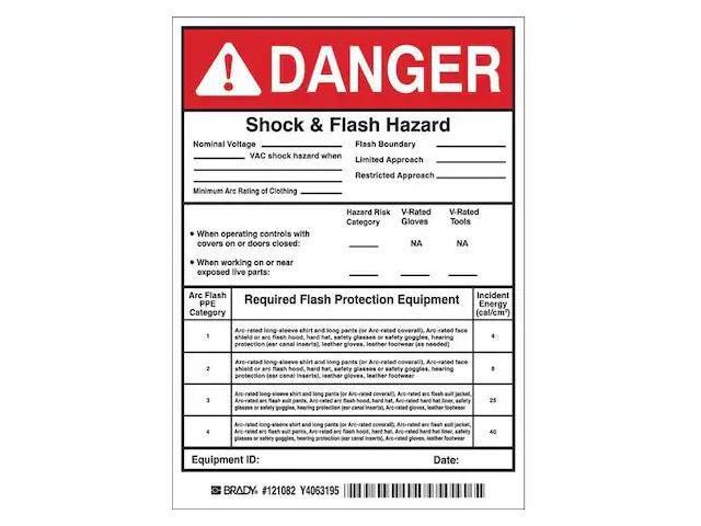 Click here for BRADY 121082 Arc Flash Protection Label 7 In. H PK... prices