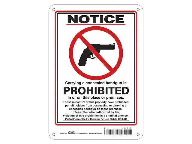 Click here for CONDOR 453T37 No Concealed Weapons Sign  10 in H... prices