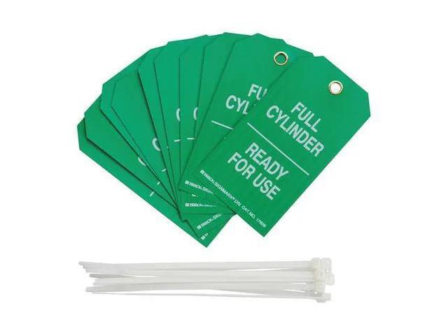 Click here for BRADY 17926 Cyl Stat Tag 5-3/4 x 3 In Wht/Grn PK10 prices