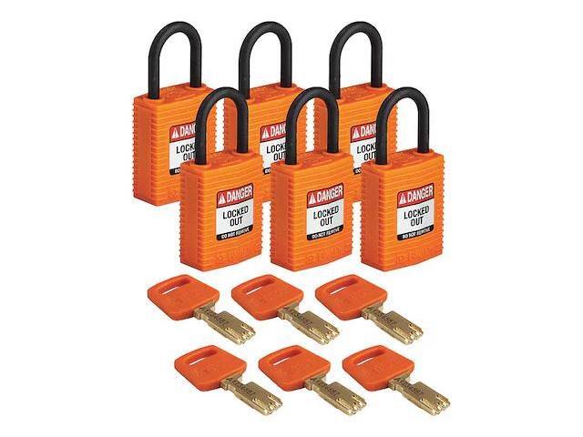 Click here for BRADY CPT-ORG-25PL-KD6PK Lockout Padlock  Keyed Di... prices