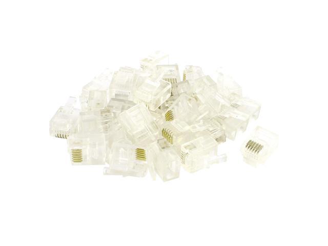 Click here for Unique Bargains 30 Pcs Clear Plastic 6P6C RJ11 Plu... prices