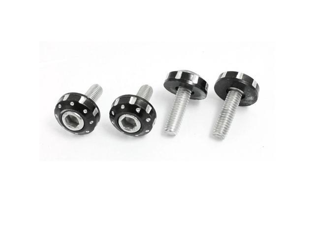 Click here for 4 Pcs Silver Tone Black Alloy Round License Plate... prices