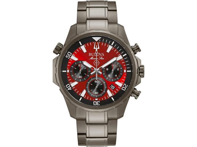 Click here for Bulova 98B350 Marine Star Watch - Grey / Red prices