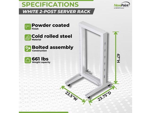 Click here for NavePoint 22U Cold Rolled Steel 2-Post Open Frame... prices