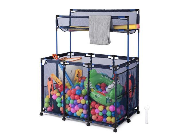 Click here for Yescom Metal Frame 10 Wheels Rolling Mesh Pool Sto... prices