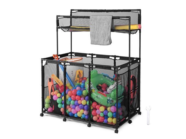 Click here for Yescom Metal Frame 10 Wheels Rolling Mesh Pool Sto... prices