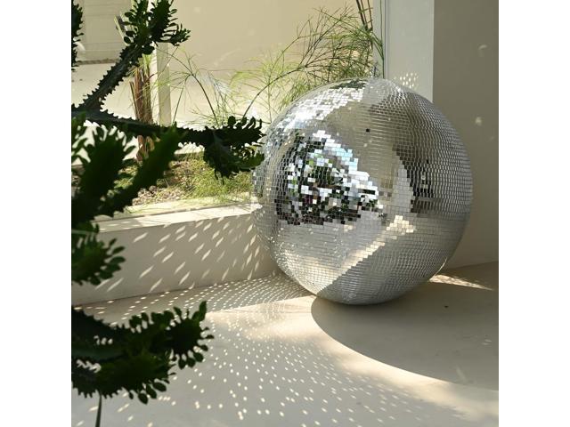 Yescom 24" Large Disco Ball Mirror Big Hanging Glass Decor for 70s 80s Party Events Wedding Dj Dance Club Stage Lighting Silver - Natrual