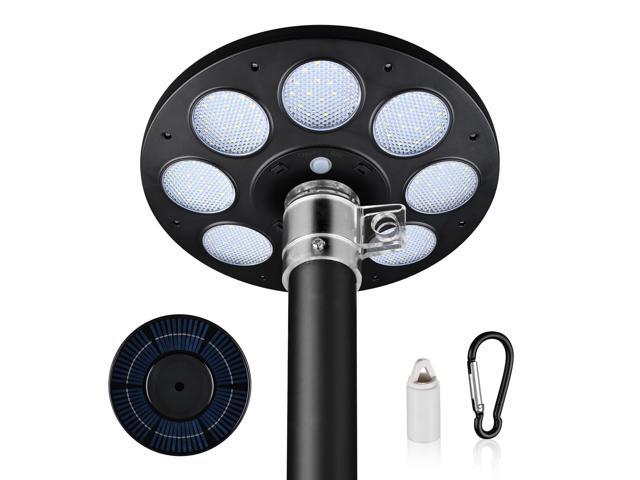 Yescom Solar Flag Pole Light 136 Led 2600mAh Bright White 7000K for 15 to 30 Ft Poles - Black