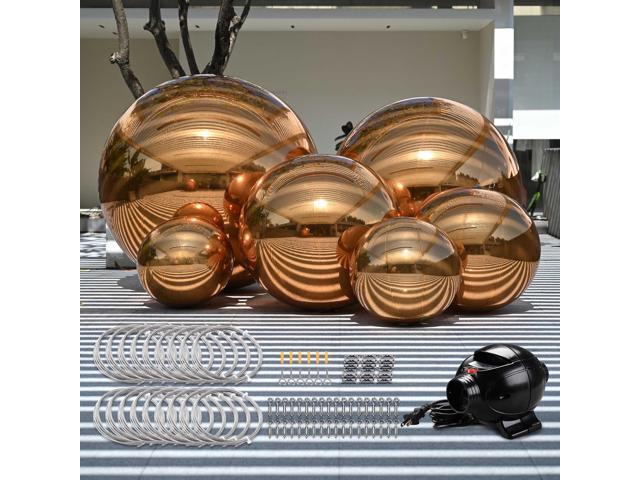Click here for Yescom 6PCS Inflatable Mirror Ball Set Golden Reus... prices