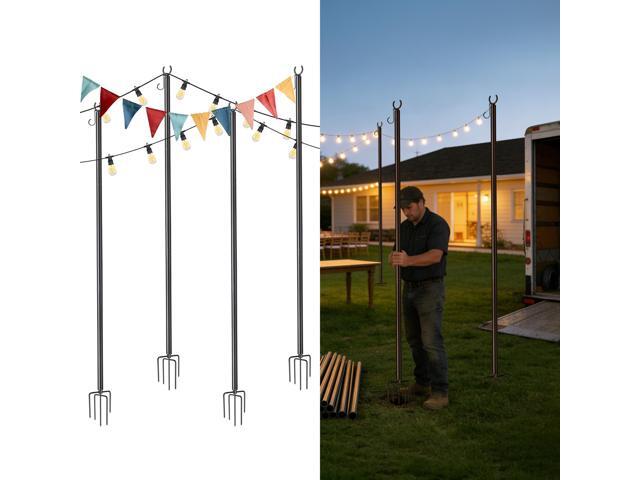 Click here for 10 Ft String Light Pole Outdoor Metal Pole Aluminu... prices