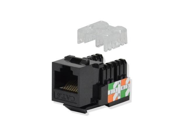 Click here for 50 pack lot Keystone Jack Cat6 Black Network Ether... prices