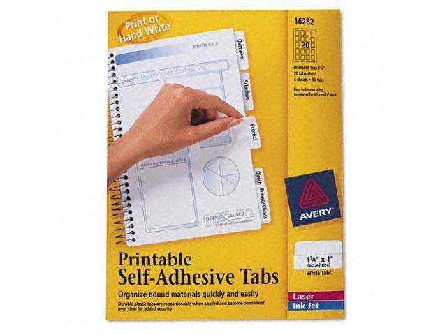 Click here for Avery Tab Prtbl1-3/4 Wht 80/Pk 16282 prices
