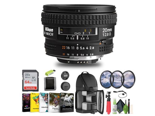Click here for Nikon AF NIKKOR 20mm f/2.8D Lens (1913) + 64GB Mem... prices
