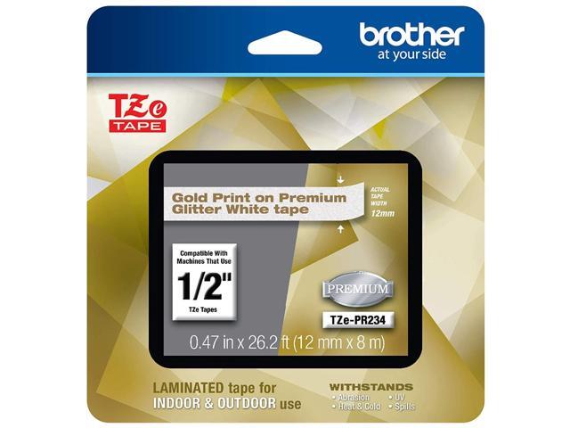 Click here for Brother TZePR234 Gold Print on Premium Glitter Whi... prices