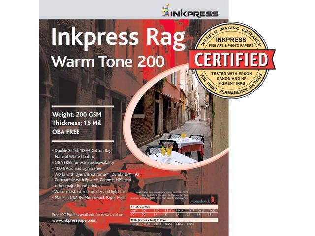 Click here for Inkpress Rag Warm Tone 200 Double Sided  Cream Whi... prices