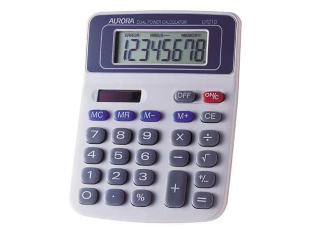 Click here for aurora 8 digit desk calc dual dt210 prices