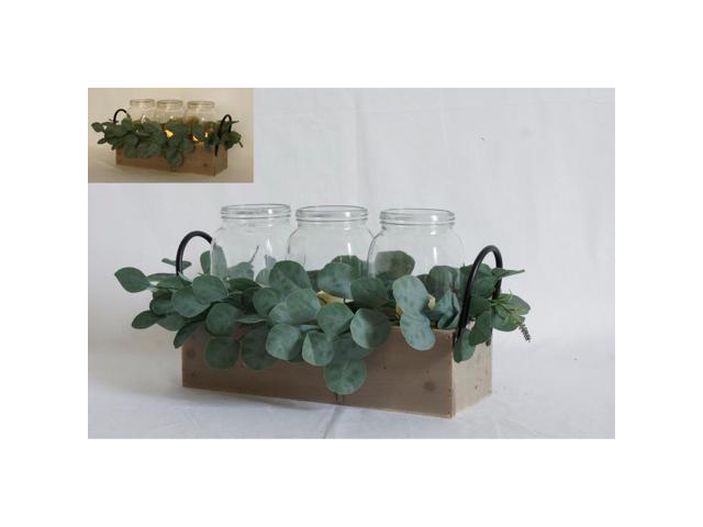 Click here for LED Nat Wood Box With Greenery prices