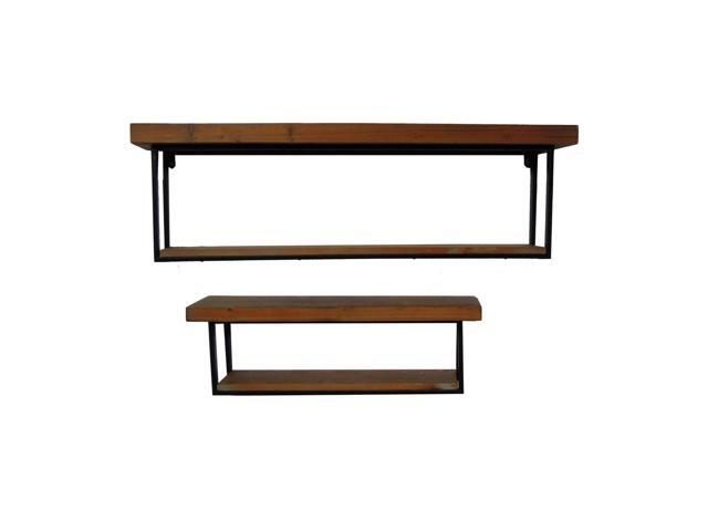 Click here for Cumberland Wood and Metal Wall Shelf - Set of 2 prices